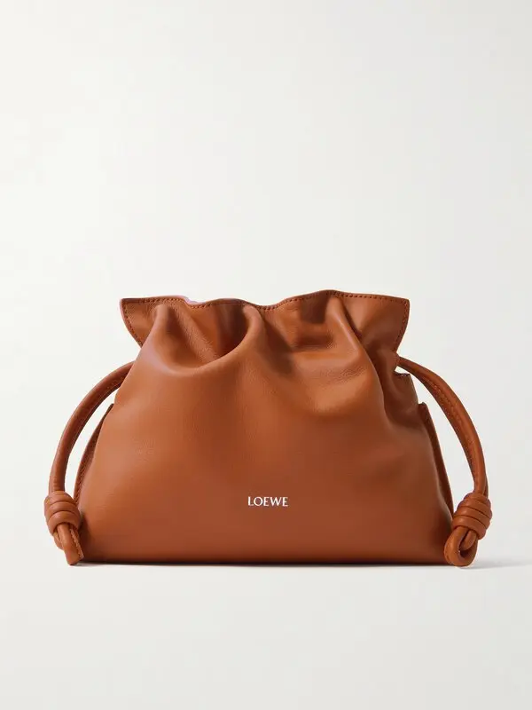 Loewe Flamenco Mini Leather Clutch - Brown