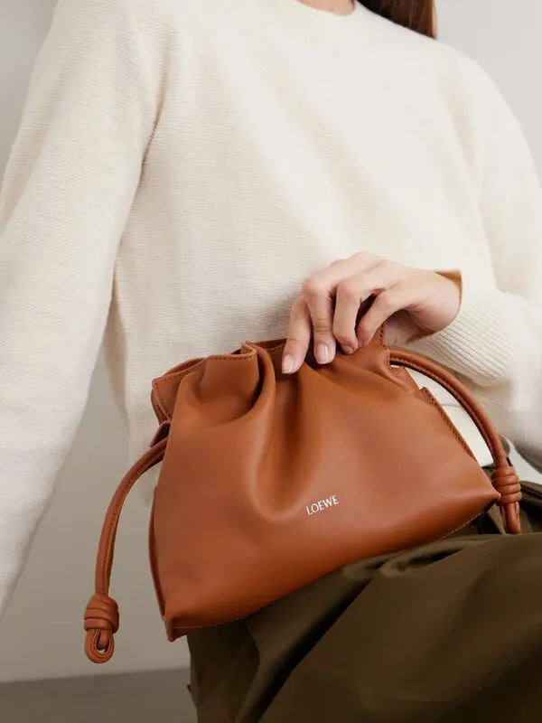 Loewe Flamenco Mini Leather Clutch - Brown