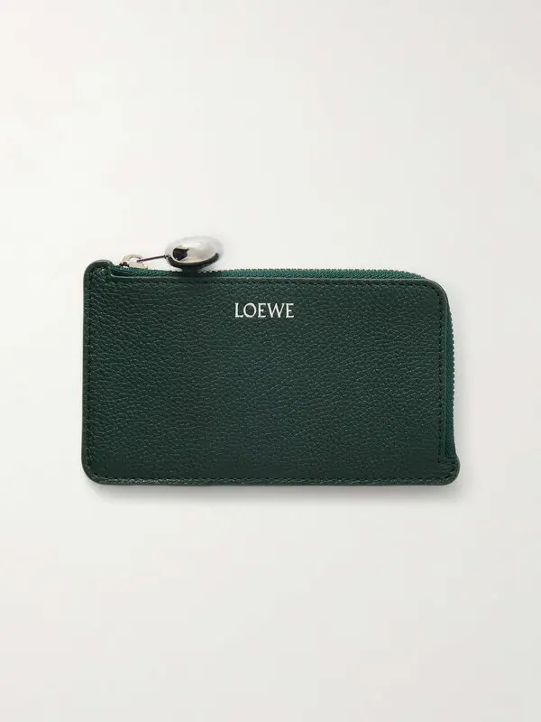Loewe Textured-leather Cardholder - Dark Green