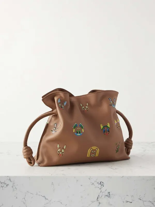 Loewe Flamenco Cats Mini Printed Leather Clutch