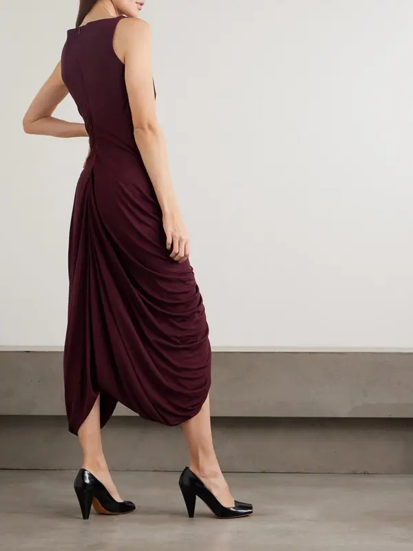 Loewe Twisted Gathered Jersey Midi Dress