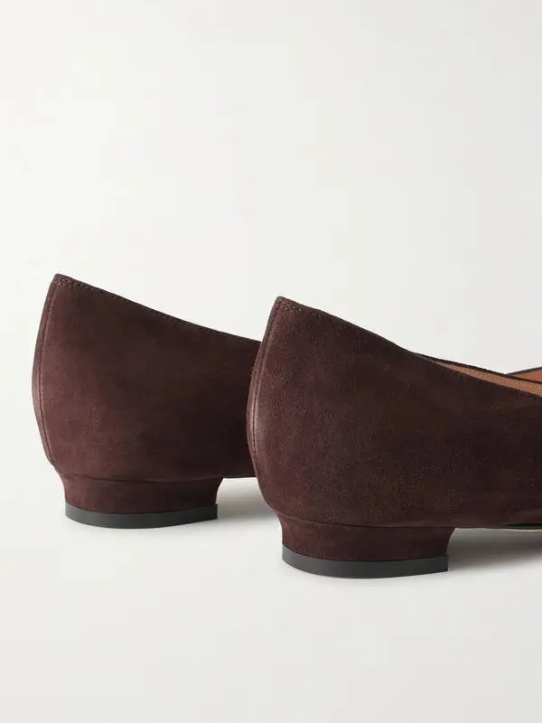 Manolo Blahnik Bb Suede Ballet Flats - Brown
