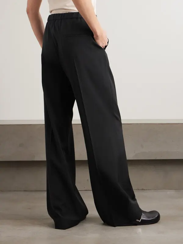 Loewe Leather-trimmed Pleated Trousers