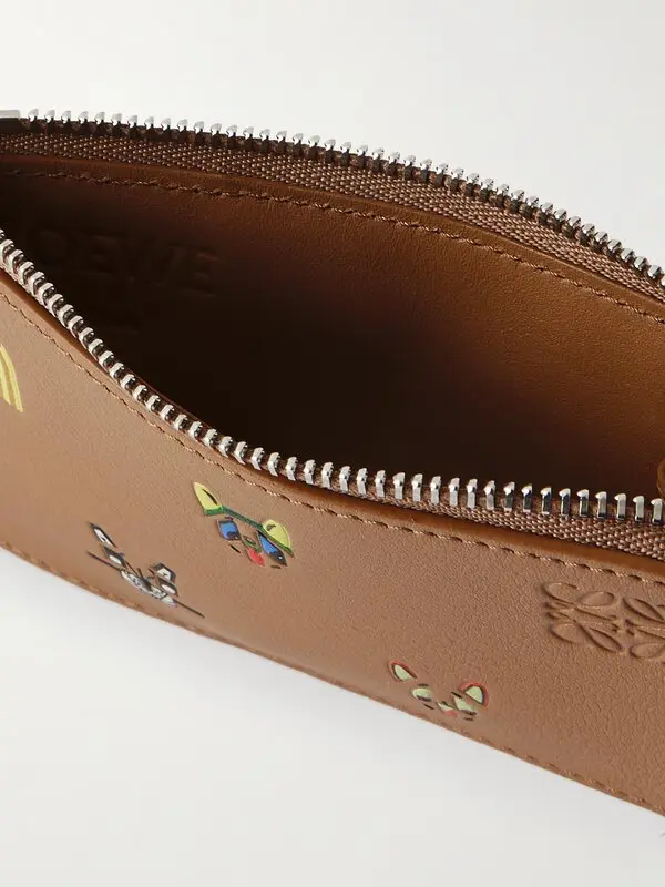 Loewe Louis Wain Cats Printed Leather Cardholder - Neutrals