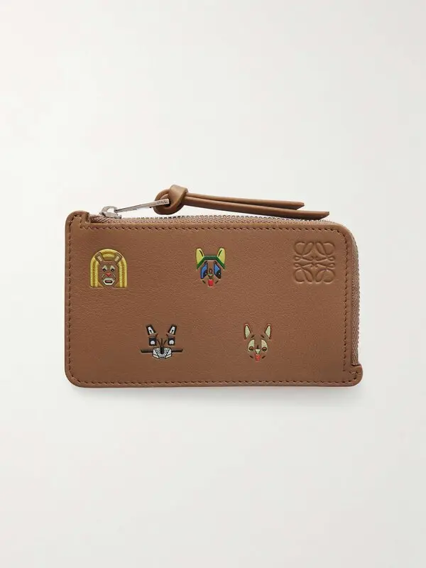 Loewe Louis Wain Cats Printed Leather Cardholder - Sand