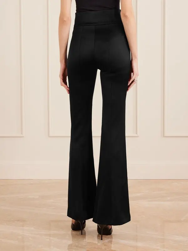 Galvan Satin Flared Pants - Black