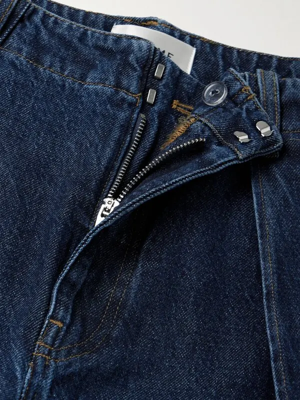 FRAME The Bowed Trouser Mid-rise Barrel-leg Jeans - Blue