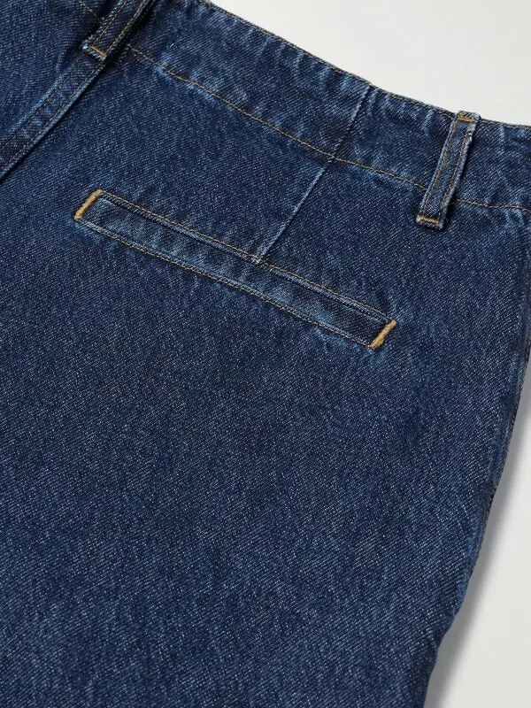 FRAME The Bowed Trouser Mid-rise Barrel-leg Jeans - Blue