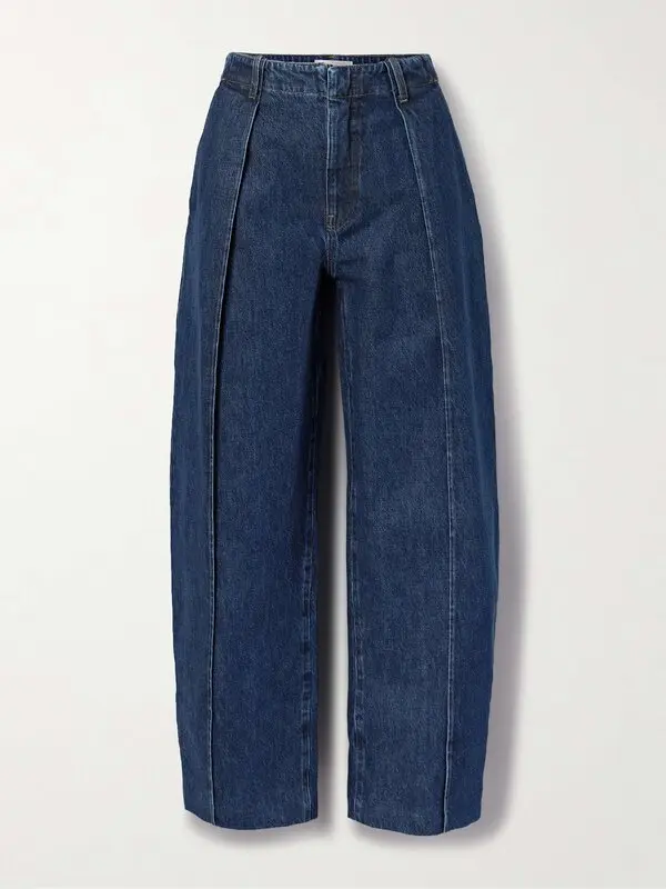 FRAME The Bowed Trouser Mid-rise Barrel-leg Jeans - Mid Denim