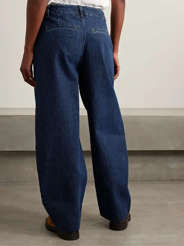 FRAME The Bowed Trouser Mid-rise Barrel-leg Jeans - Mid Denim