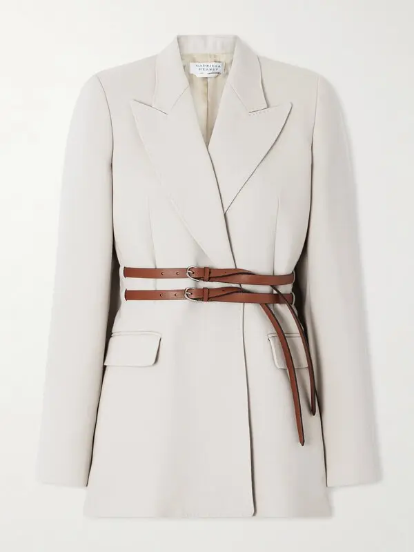 Gabriela Hearst Daniel Belted Wool Blazer - Gray