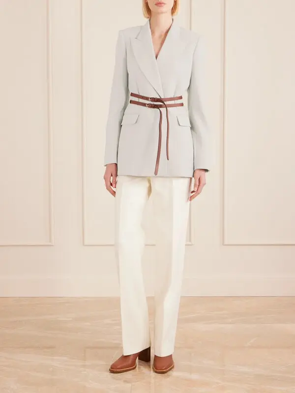 Gabriela Hearst Daniel Belted Wool Blazer - Gray