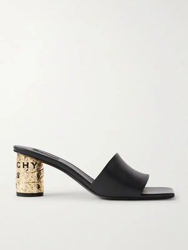 Givenchy Tape Leather Mules - Black