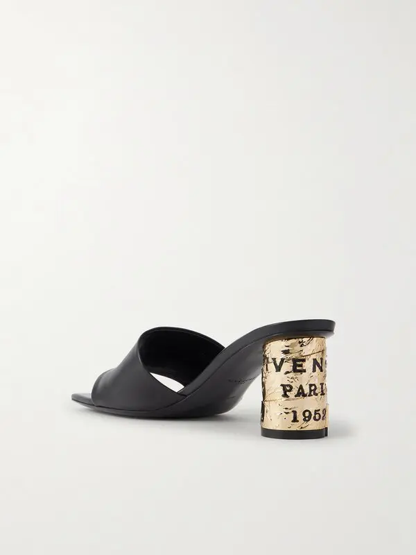 Givenchy Tape Leather Mules - Black