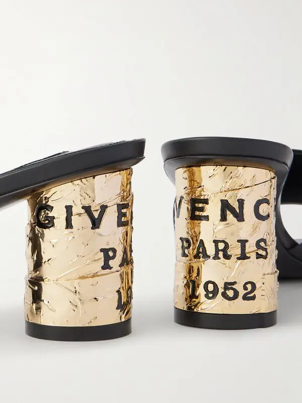 Givenchy Tape Leather Mules - Black