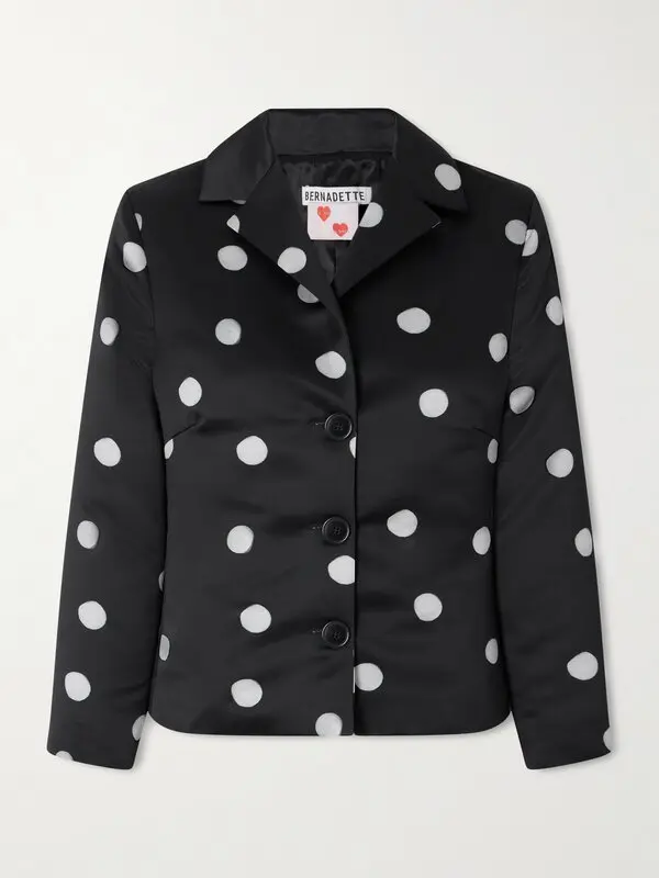 Bernadette Elle Polka Dot Duchesse-satin Jacket