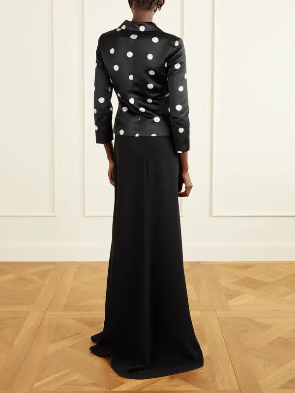 Bernadette Elle Polka Dot Duchesse-satin Jacket