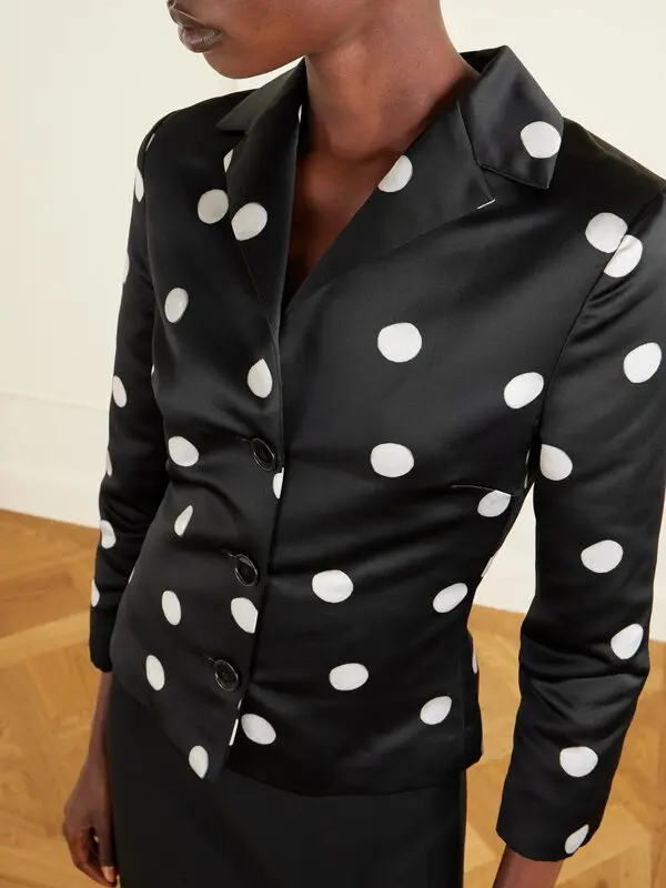 Bernadette Elle Polka Dot Duchesse-satin Jacket