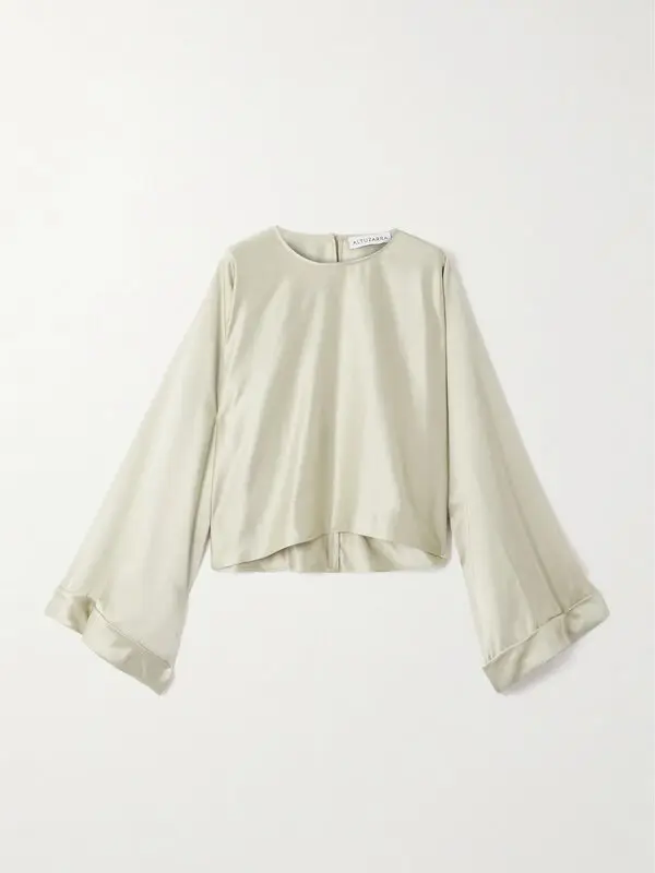 Altuzarra Jonty Satin Blouse - Neutrals
