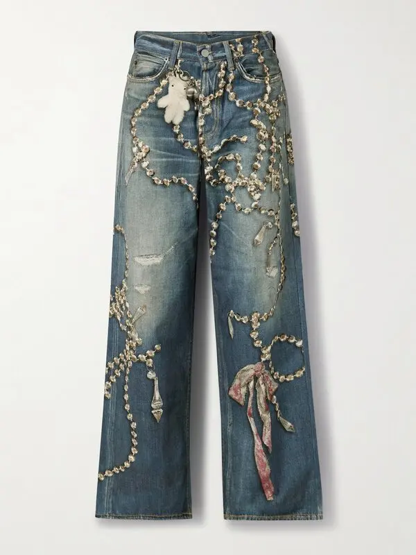 Acne Studios Trompe L'oeil Printed Jeans - Blue
