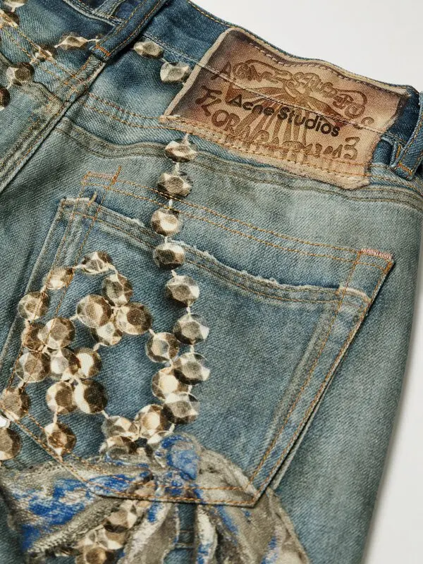 Acne Studios Trompe L'oeil Printed Jeans - Blue
