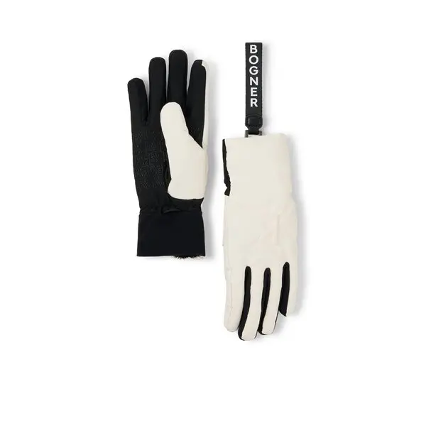 Bogner Cozy Gloves - Off-white/black
