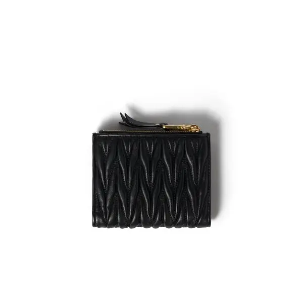 Miu Miu Matelassé Nappa Leather Small Wallet - Black