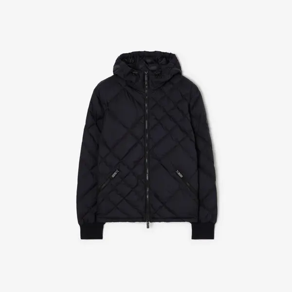 Burberry Check-stitch Puffer Jacket - Navy