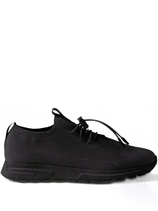 Prada Prax Elasticated-lace Logo Sneakers - Black