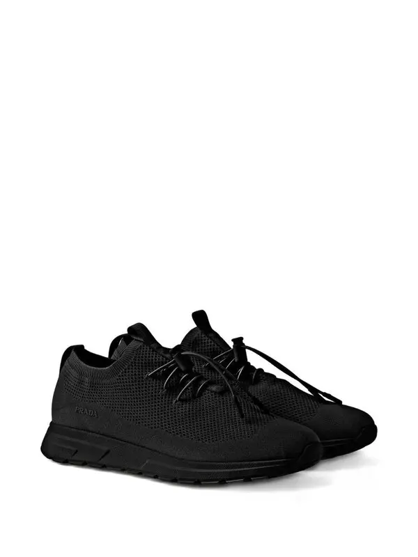 Prada Prax Elasticated-lace Logo Sneakers - Black