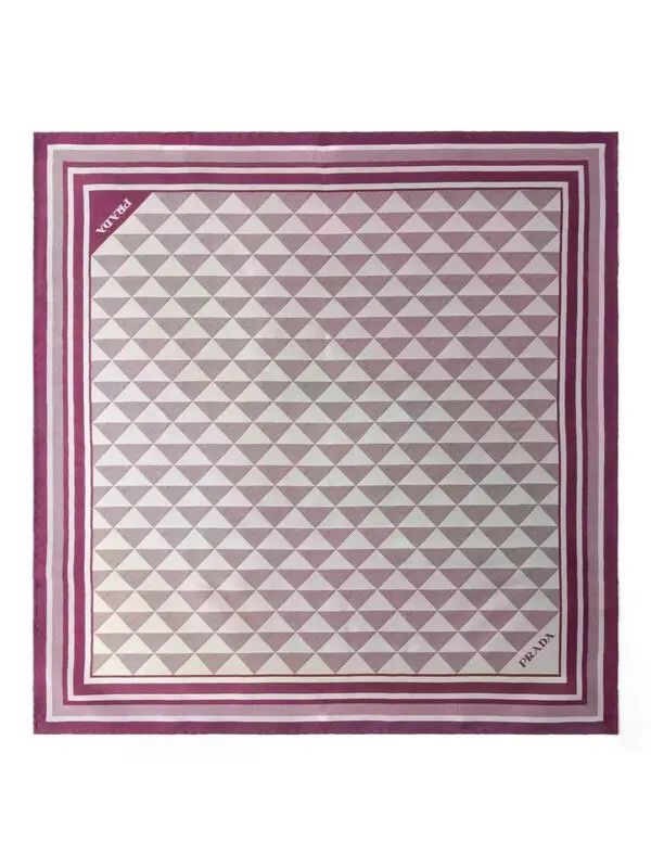 Prada Symbole-pattern Silk Scarf - Purple