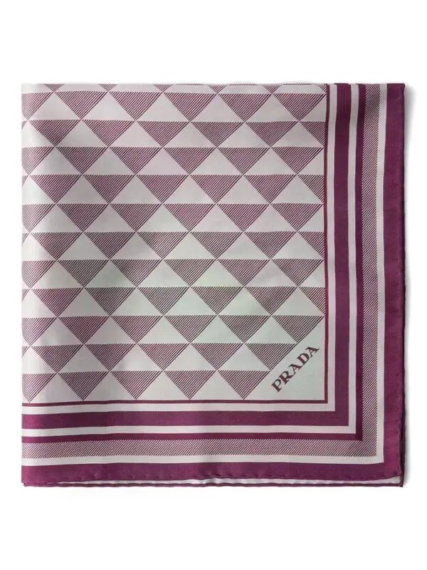 Prada Symbole-pattern Silk Scarf