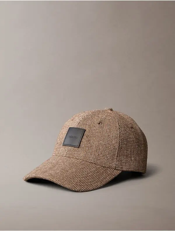 Calvin Klein Herringbone Baseball Cap - Smoke Grey