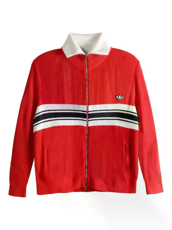 Adidas Striped Zip-up Knit Jacket