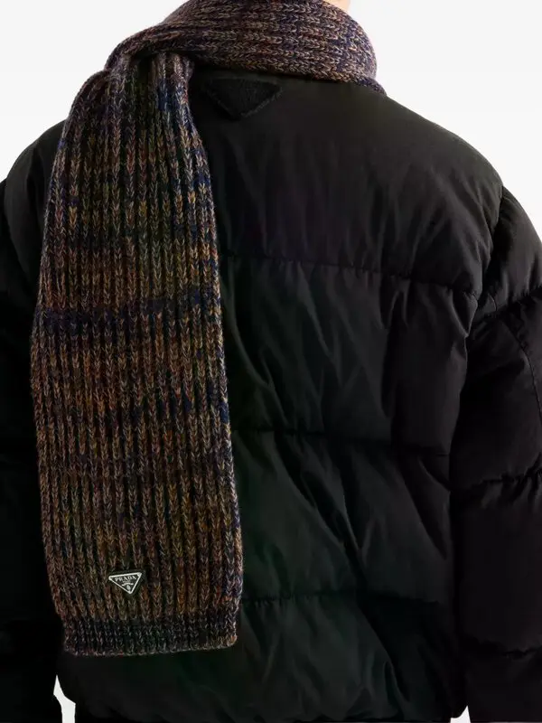 Prada Enamelled Triangle Rib Knit Scarf