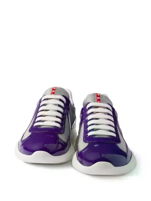 Prada America's Cup Sneakers In Patent Leather And Technical Fabric - Purple