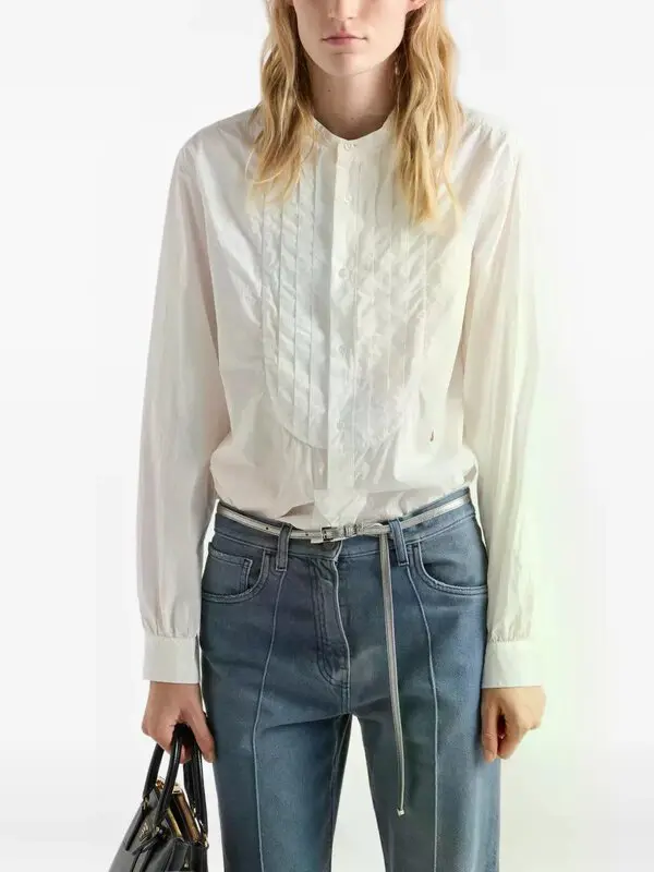 Prada Logo-embroidered Cotton Shirt