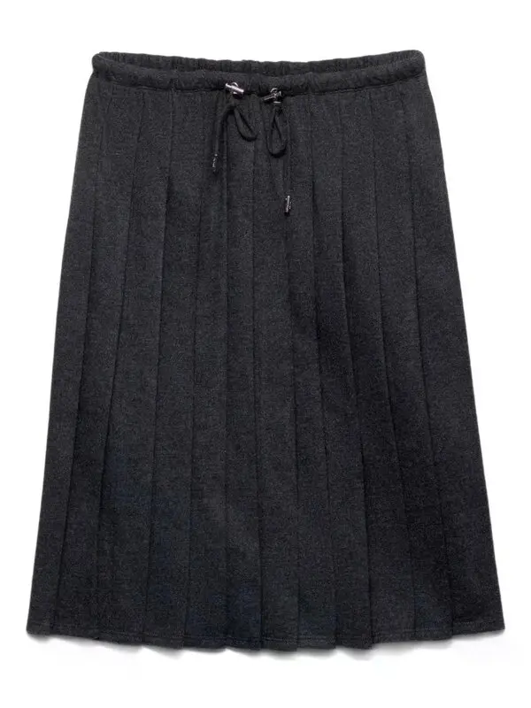 Prada Pleated Jersey Midi Skirt