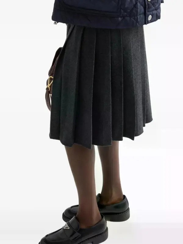 Prada Pleated Jersey Midi Skirt