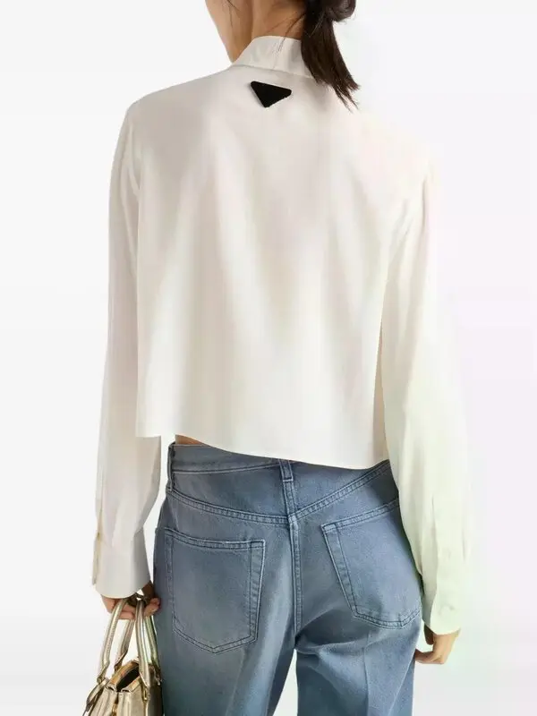 Prada Velvet Bow Shirt - White