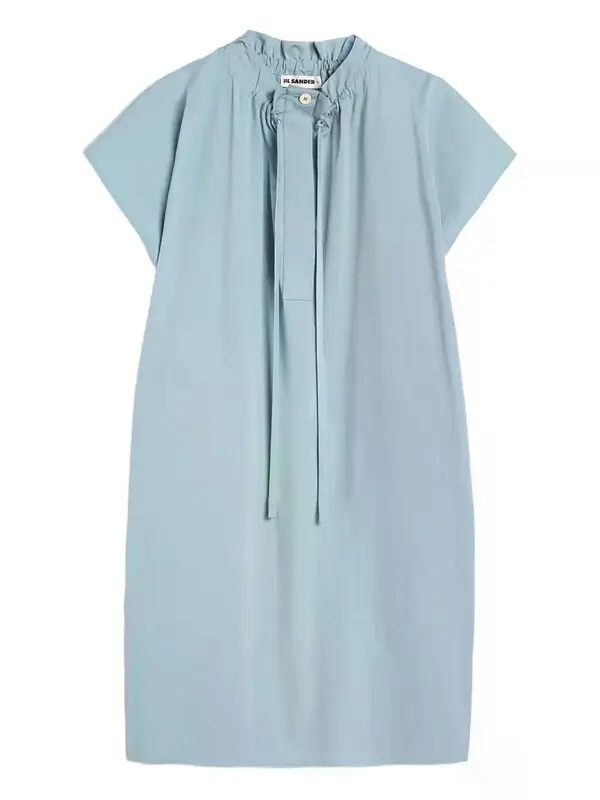JIL SANDER Midi Poplin Dress With Drawstring