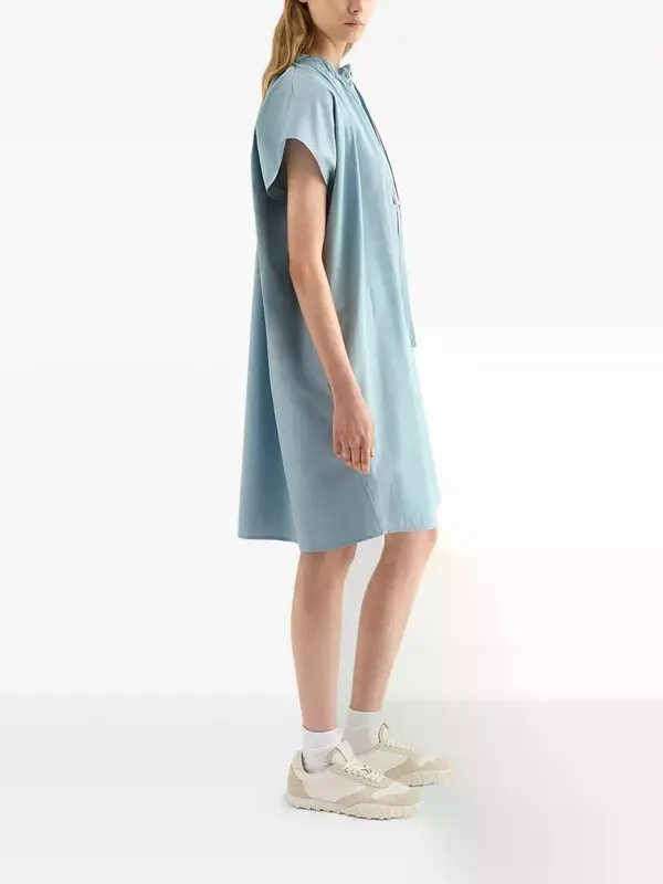 JIL SANDER Midi Poplin Dress With Drawstring