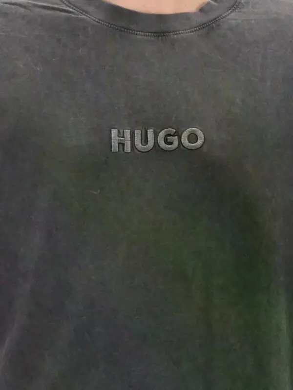 Hugo Logo-embroidered T-shirt - Grey