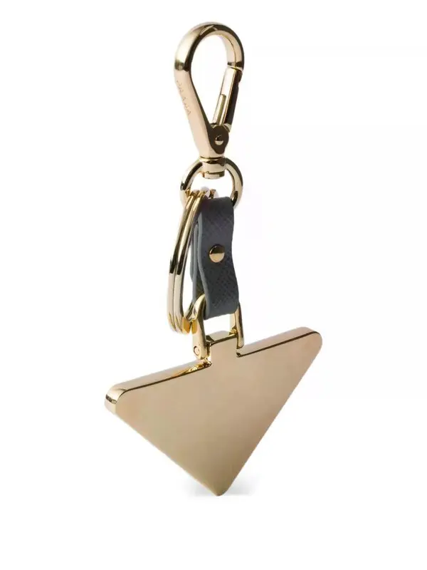 Prada Triangle-logo Keychain - Gold