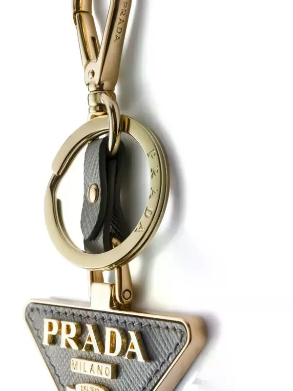 Prada Triangle-logo Keychain - Gold