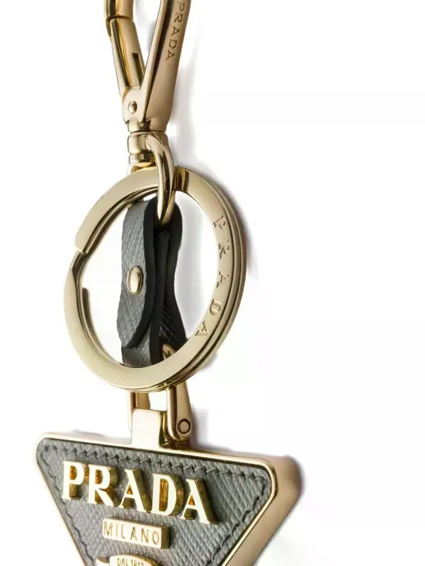 Prada Triangle-logo Keychain - Gold
