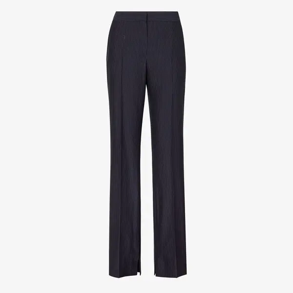 Fendi Pinstriped Wool Flared Trousers - Multicolour