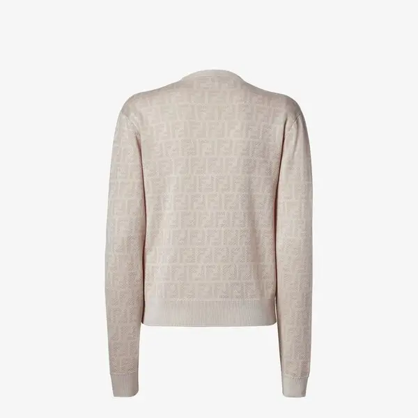 Fendi Cardigan In Ff Motif Jacquard
