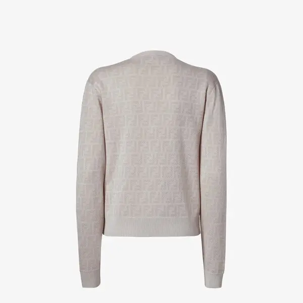 Fendi Cardigan In Ff Motif Jacquard - Pink