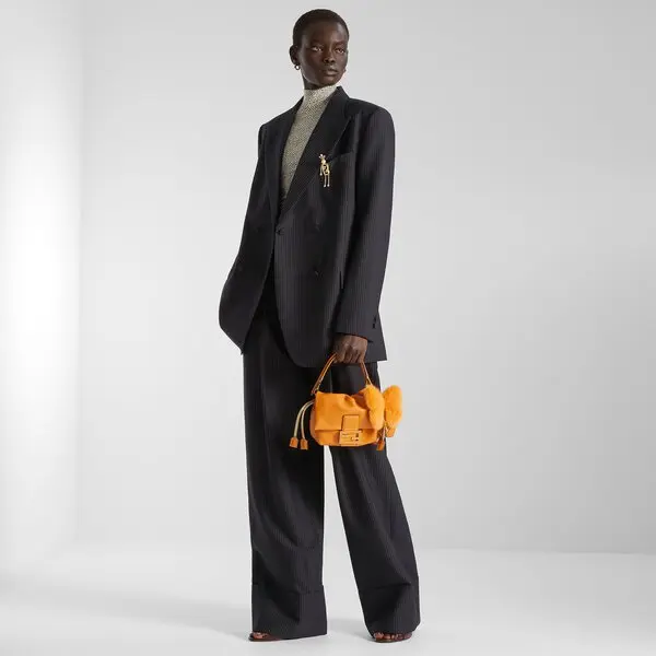 Fendi Double-breasted Pinstripe Wool Blazer